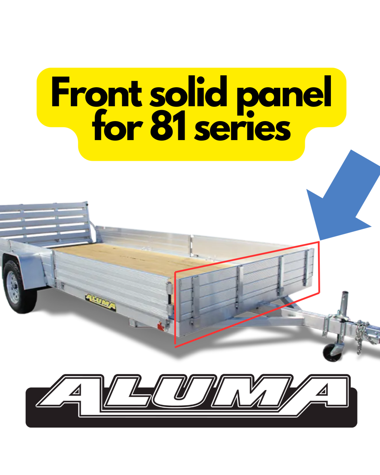 New Aluminum Solid Front panel 81" wide x 12" high for Aluma 81 series ...