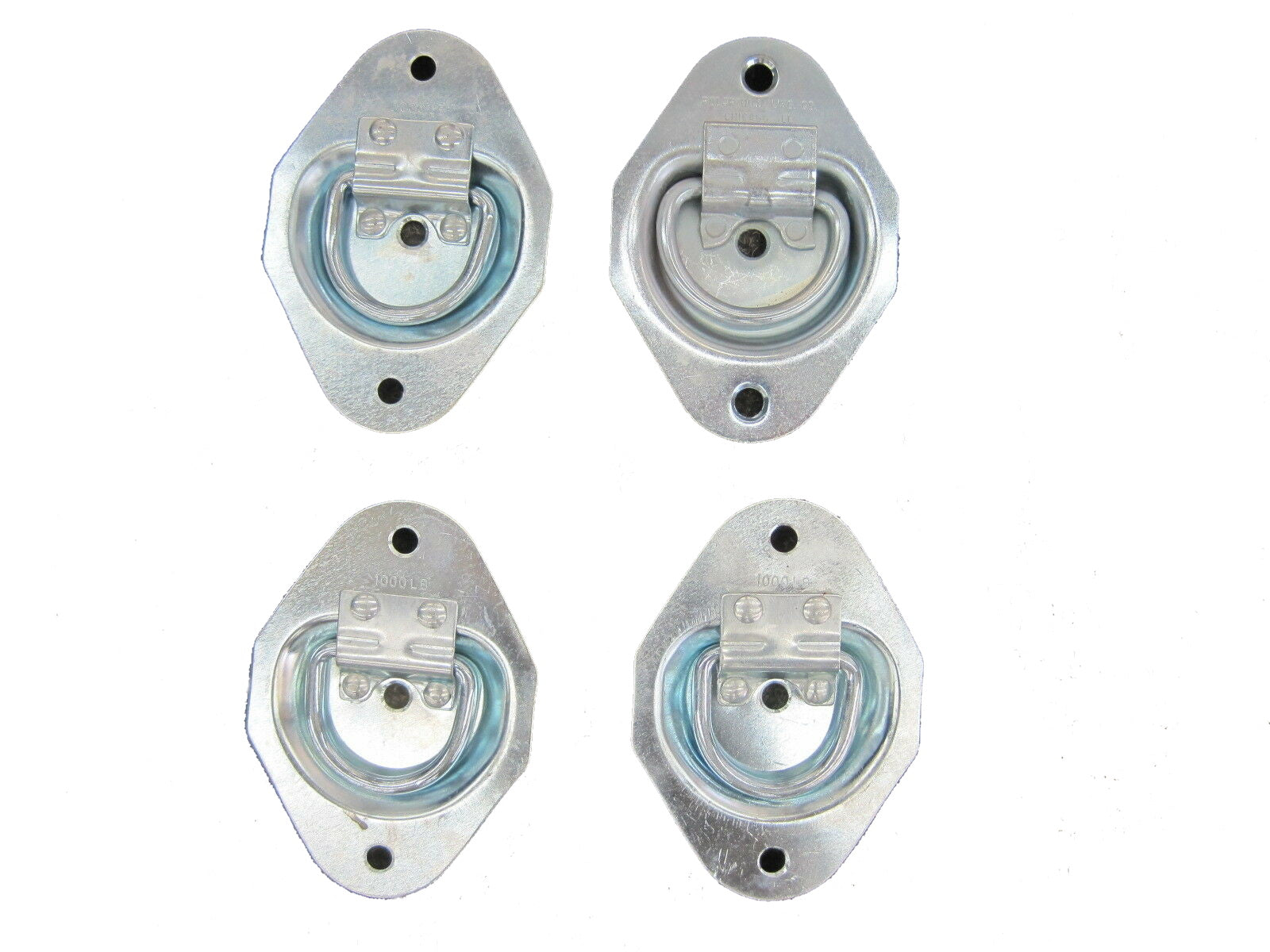 (4) 1000# D-Rings Recessed Flush Utility Trailer cargo D-ring tie down ...